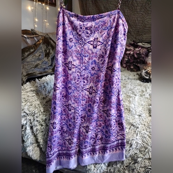 Dresses | Vintage 9s Purple Print Dress | Poshmark